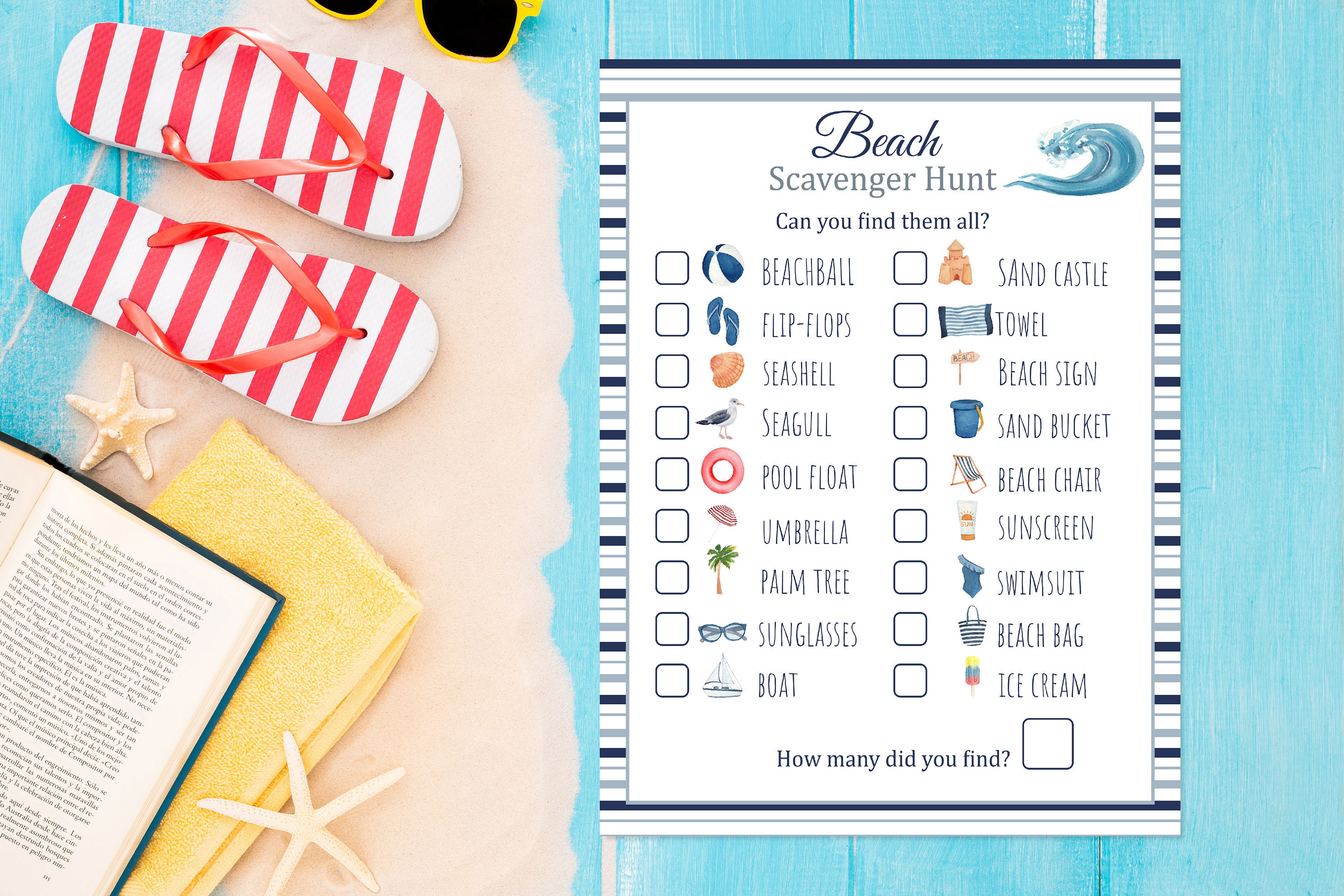 Beach Scavenger Hunt, Summer Treasures Beach Activity for Kids ...