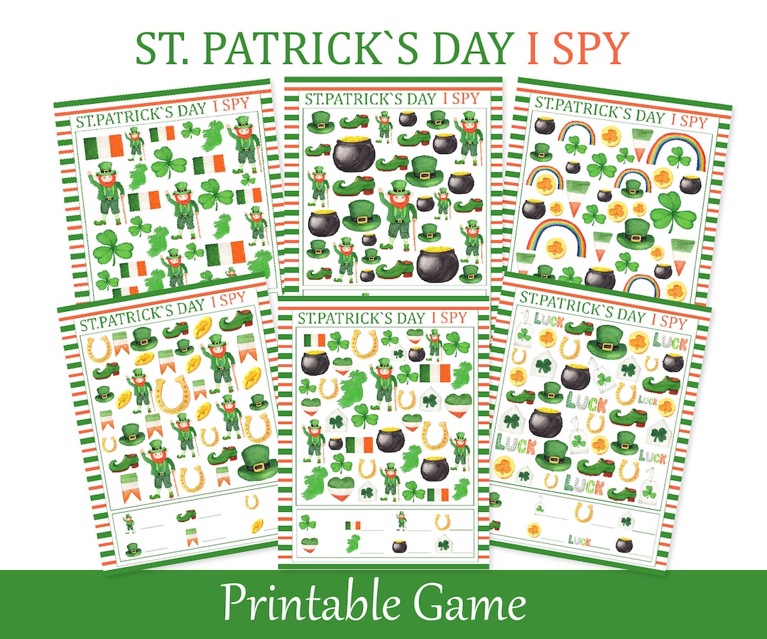 I Spy St. Patricks Day, Printable Game for Kids, March Activity ...