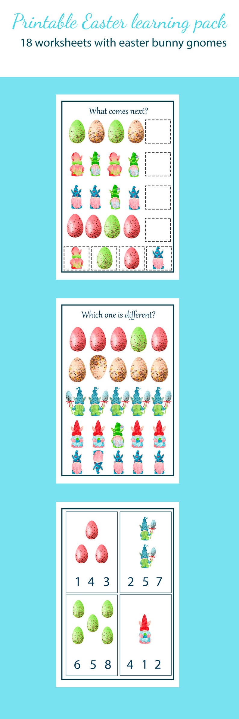 Easter Busy Book PDF. Easter Gnomes Preschool Printables - Etsy