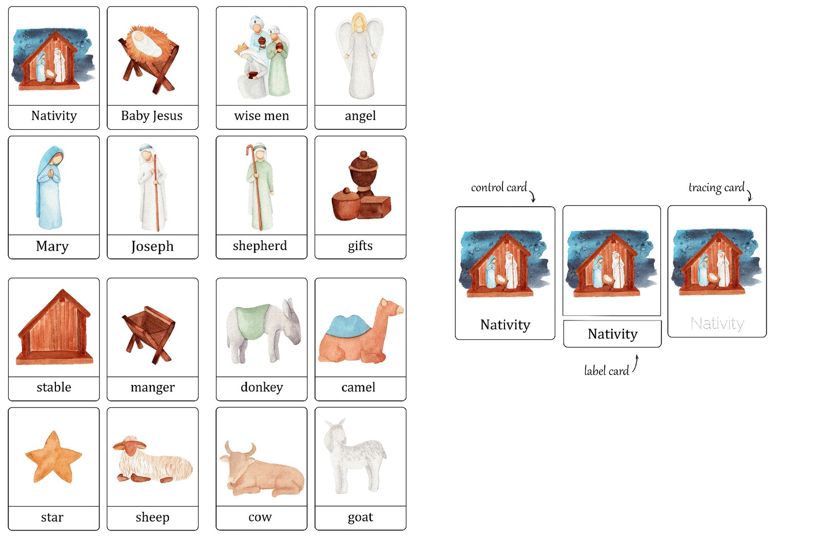 Nativity Preschool Learning Pack, Christmas Worksheets - Etsy