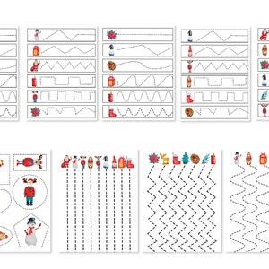 Christmas Scissors Cutting Practice Bundle. Printable Worksheets for ...