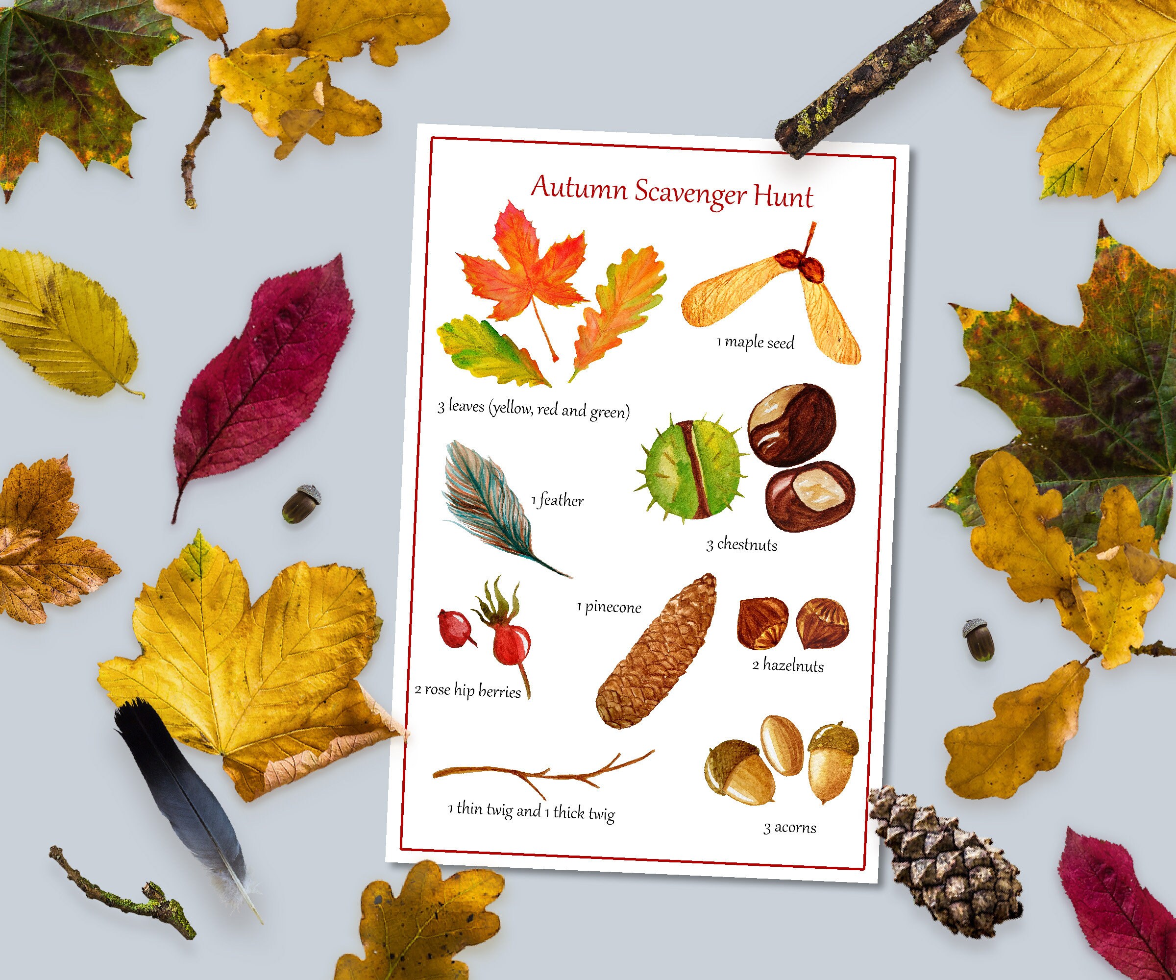 Fall Scavenger Hunt. Printable Autumn Treasures Hunt. Fall Game - Etsy
