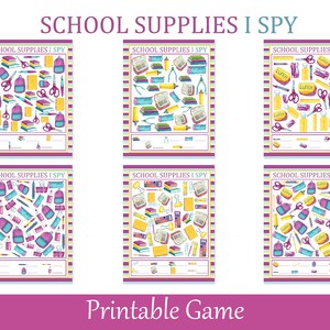 I Spy School Supplies, Back to School Printable Game for Kids ...