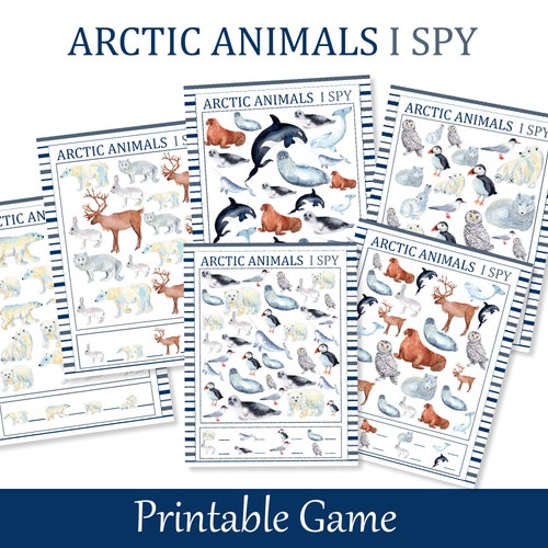 I Spy Arctic Animals Printable Winter Game for Kids - Etsy