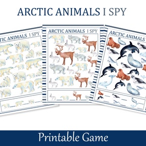 I Spy Arctic Animals, Printable Winter Game for Kids - Etsy