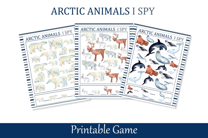 I Spy Arctic Animals, Printable Winter Game for Kids - Etsy