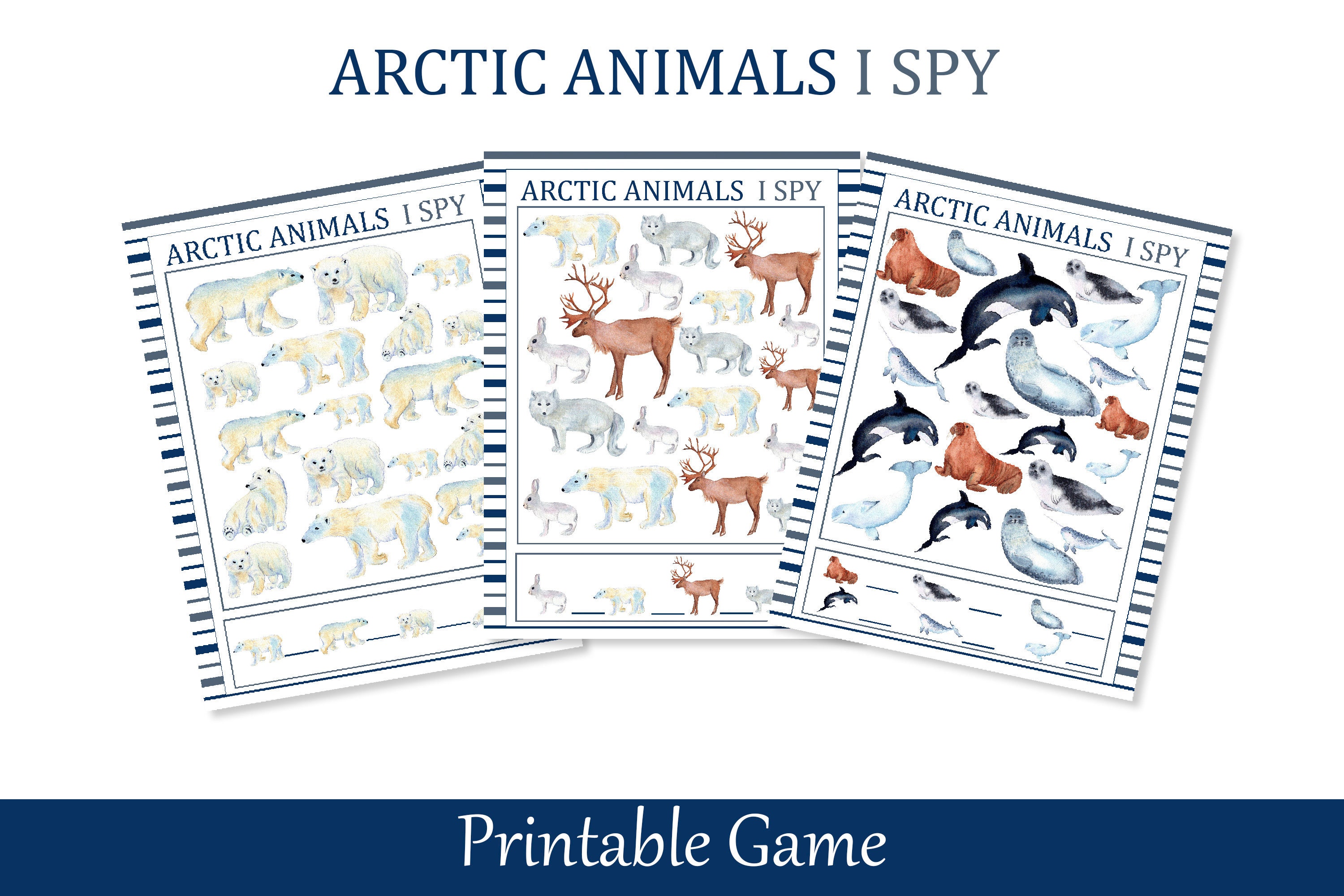 I Spy Arctic Animals, Printable Winter Game for Kids - Etsy