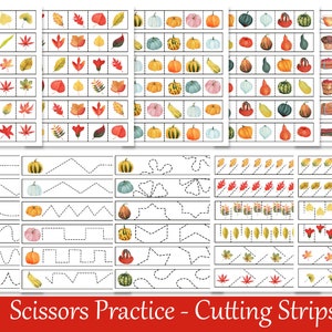 Autumn Scissors Cutting Practice, Cutting Strips for Fine Motor Skills ...