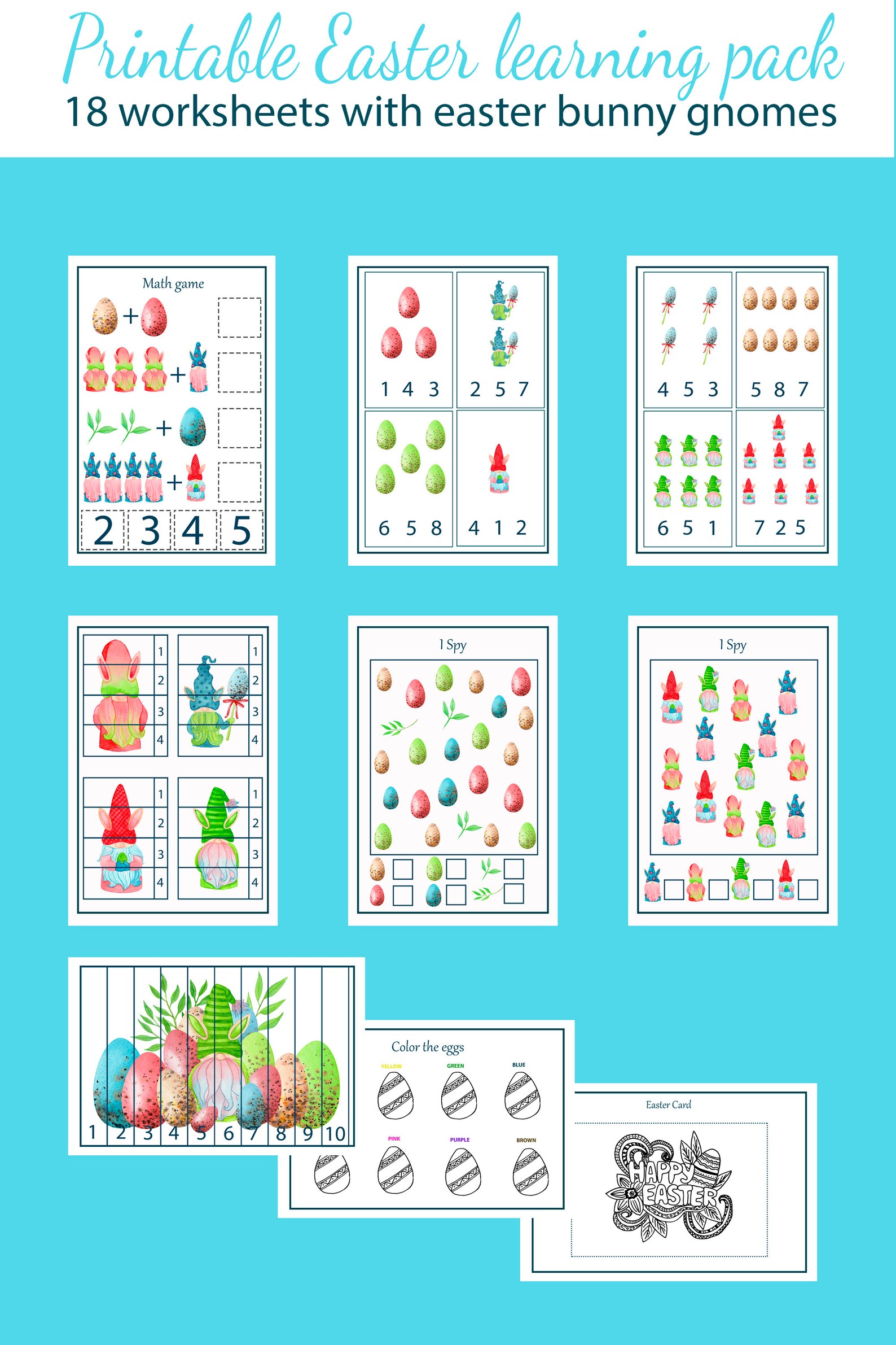 Easter Busy Book PDF. Easter Gnomes Preschool Printables - Etsy