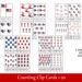 4th of July Count and Clip Cards, Number 1 - 20, USA Independence Day ...
