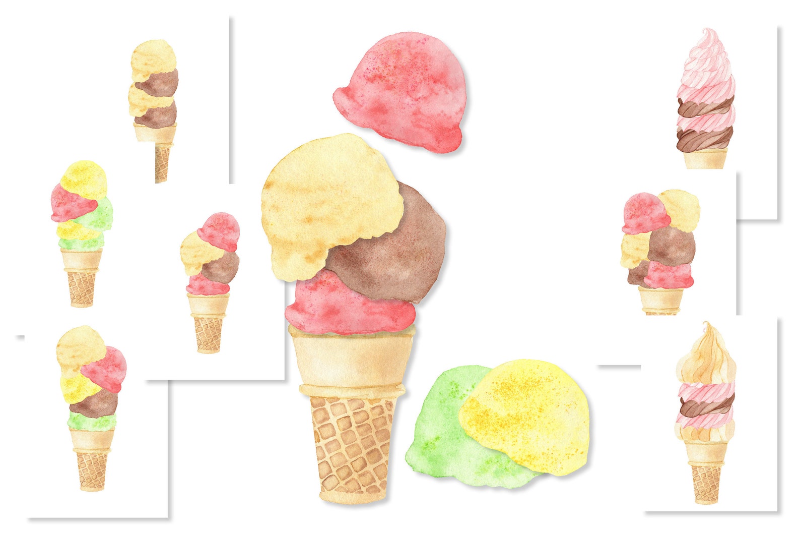 Ice Cream Printable Matching Game. Pattern Cards. Toddler Activity. - Etsy