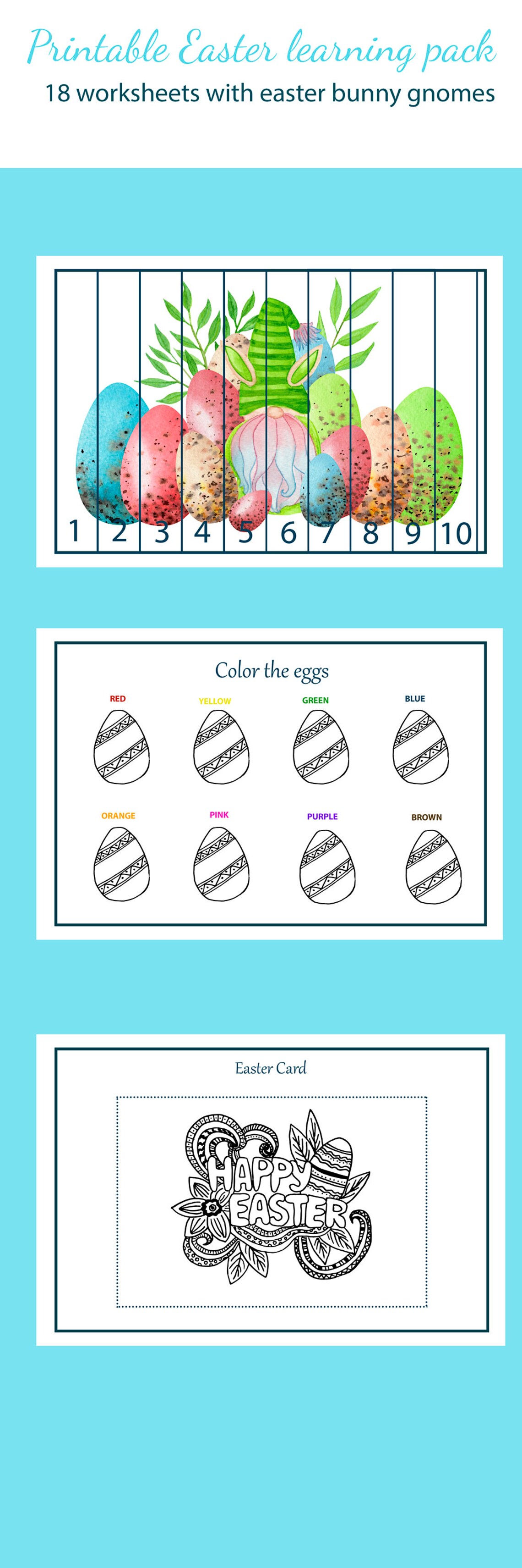 Easter Busy Book PDF. Easter Gnomes Preschool Printables - Etsy