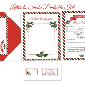 Letter to Santa Printable Kit, Santa Claus Letter Template With ...