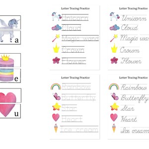 Unicorn Preschool Learning Pack, Worksheets, Montessori Materials, Math ...