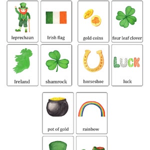 St. Patricks Day Montessori Three Part Cards. Ireland Nomenclature ...