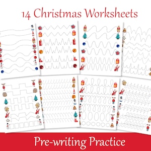 Handwriting Practice Preschool Worksheets, Christmas Tracing Printables ...
