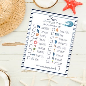 Beach Scavenger Hunt, Summer Treasures Beach Activity for Kids ...
