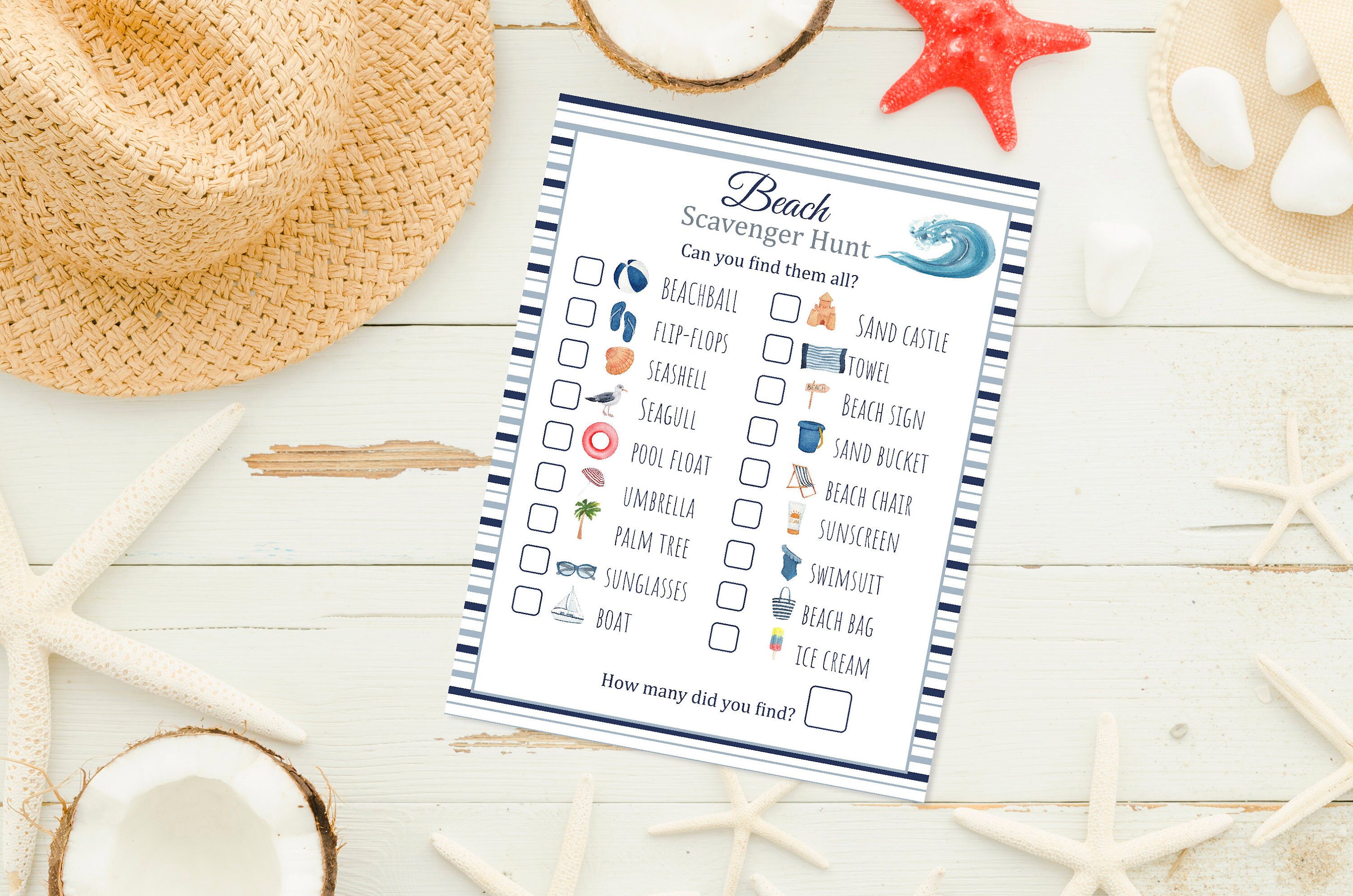 Beach Scavenger Hunt, Summer Treasures Beach Activity for Kids ...