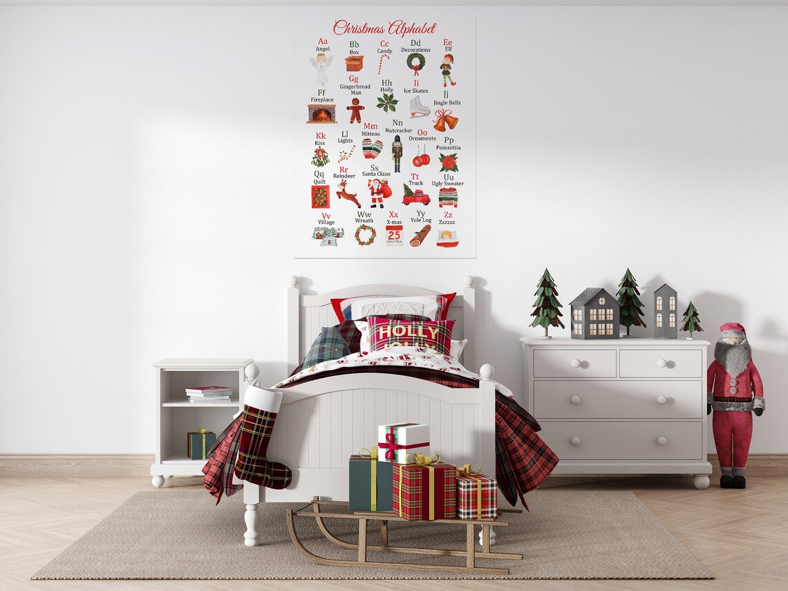 Christmas Alphabet Montessori Poster, Educational Poster, ABC Christmas ...