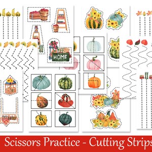 Autumn Scissors Cutting Practice, Cutting Strips for Fine Motor Skills ...