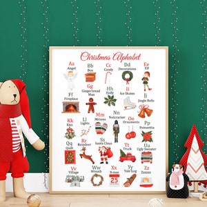 Christmas Alphabet Montessori Poster, Educational Poster, ABC Christmas ...