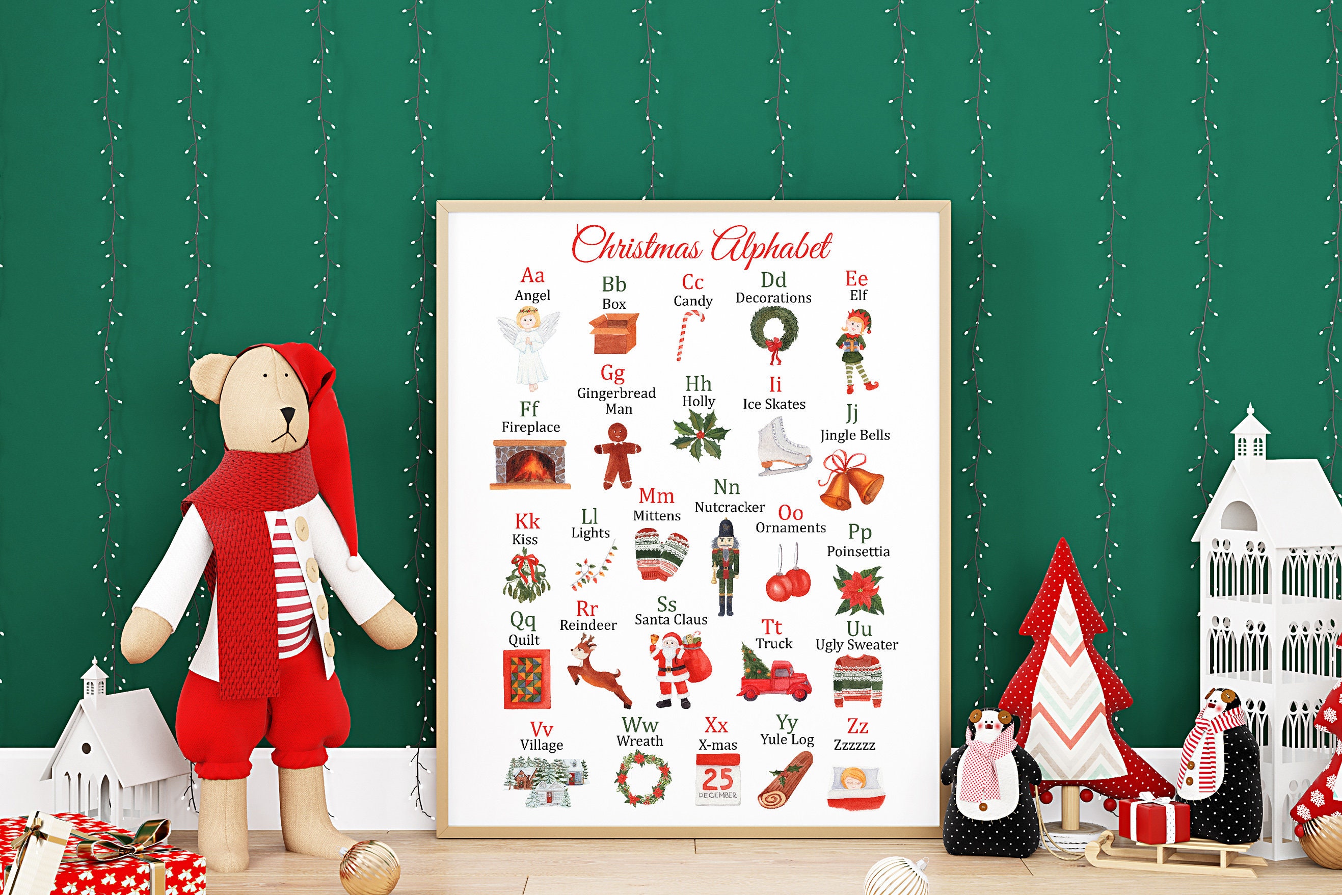 Christmas Alphabet Montessori Poster, Educational Poster, ABC Christmas ...