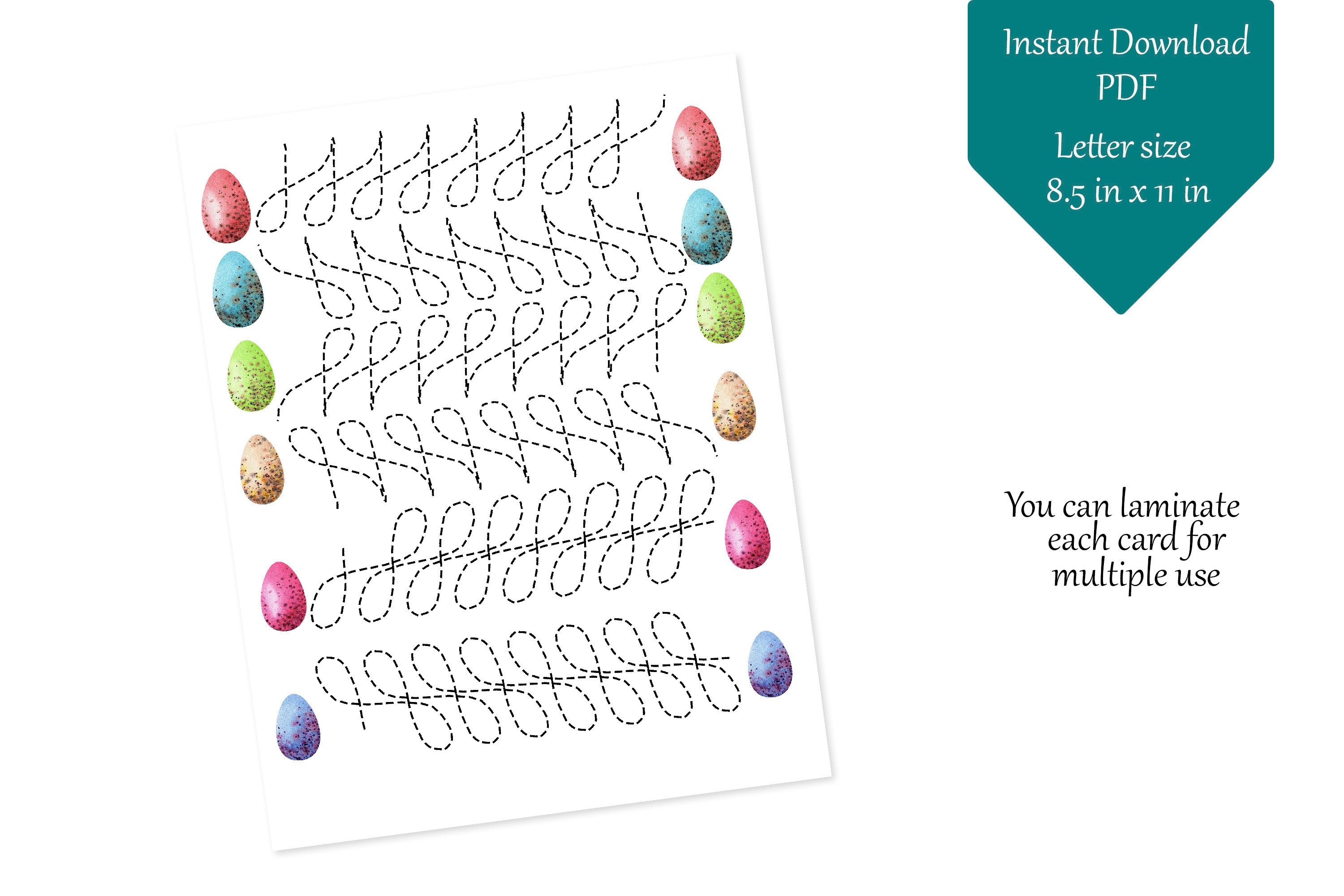 Handwriting Practice Preschool Worksheets Easter Tracing - Etsy