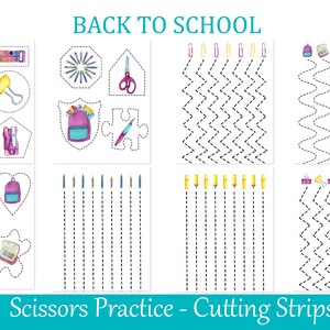 Scissors Cutting Practice Back to School, Cutting Strips for Fine Motor ...