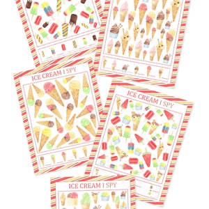 I Spy Ice Cream, Birthday Printable Summer Game for Kids - Etsy
