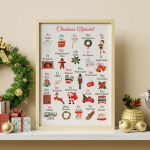 Christmas Alphabet Montessori Poster, Educational Poster, ABC Christmas ...