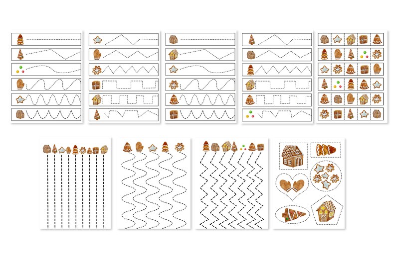 Christmas Scissors Cutting Practice Bundle. Printable Worksheets for ...