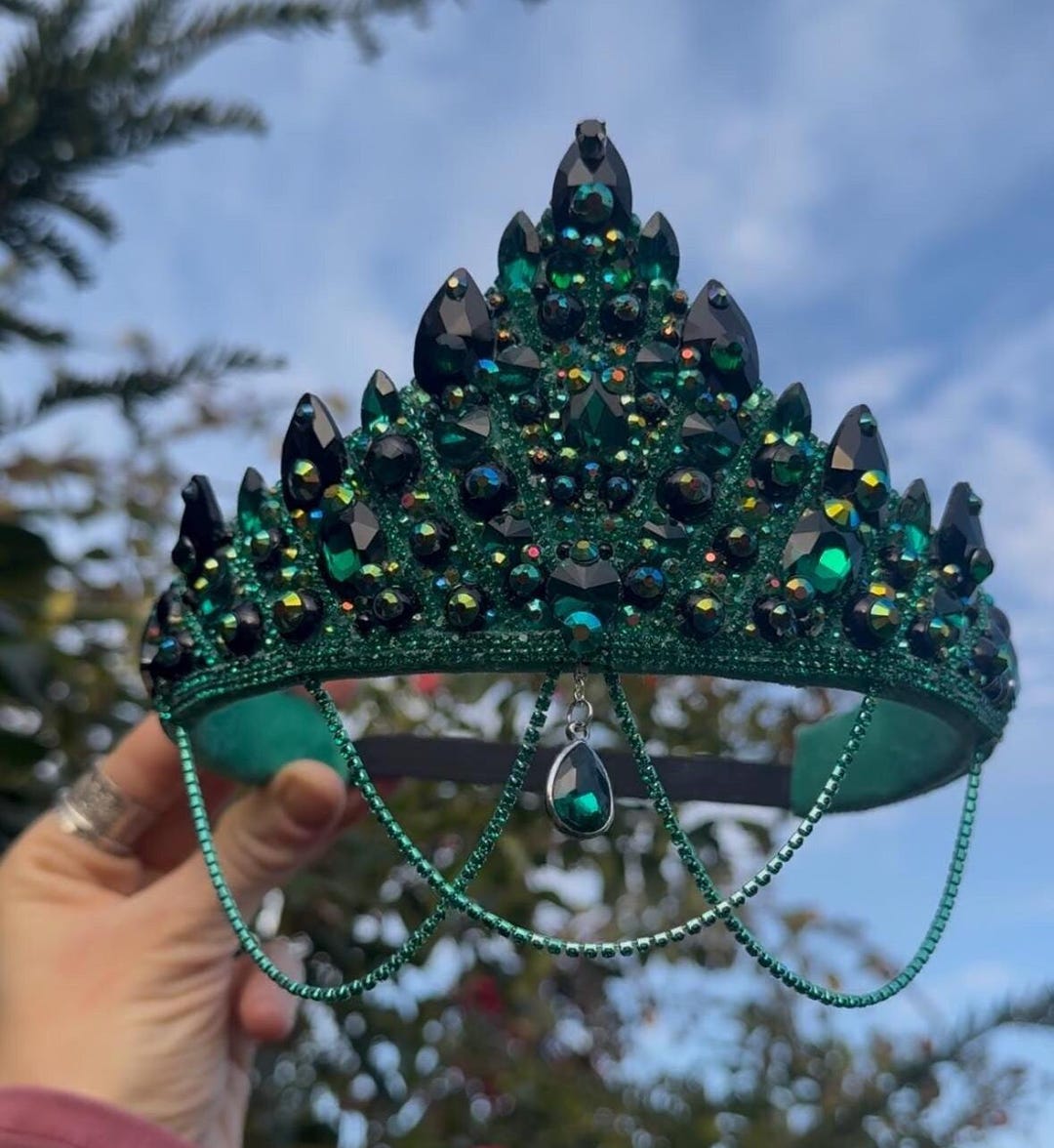 Wicked Witch Green Black Emerald Tiara Crown Cosplay Elphaba - Etsy