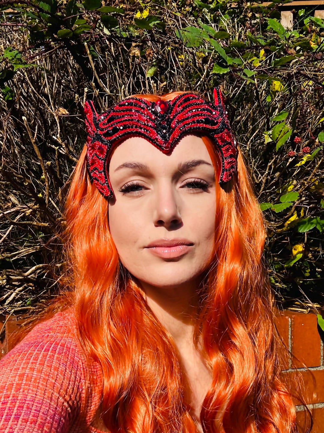 The Red Witch Ruby Superhero Villain Crown Headpiece Costume Cosplay - Etsy