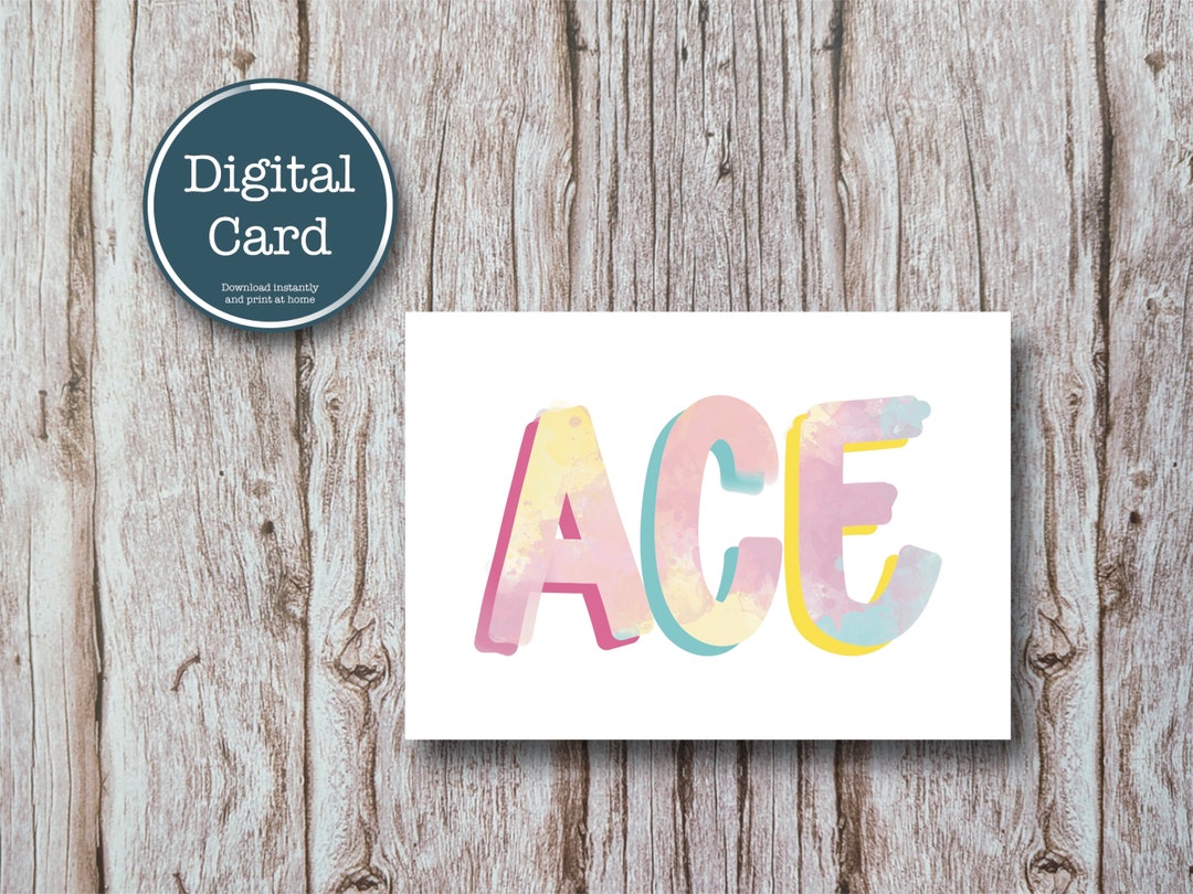 Ace / Printable Greeting Card - Etsy
