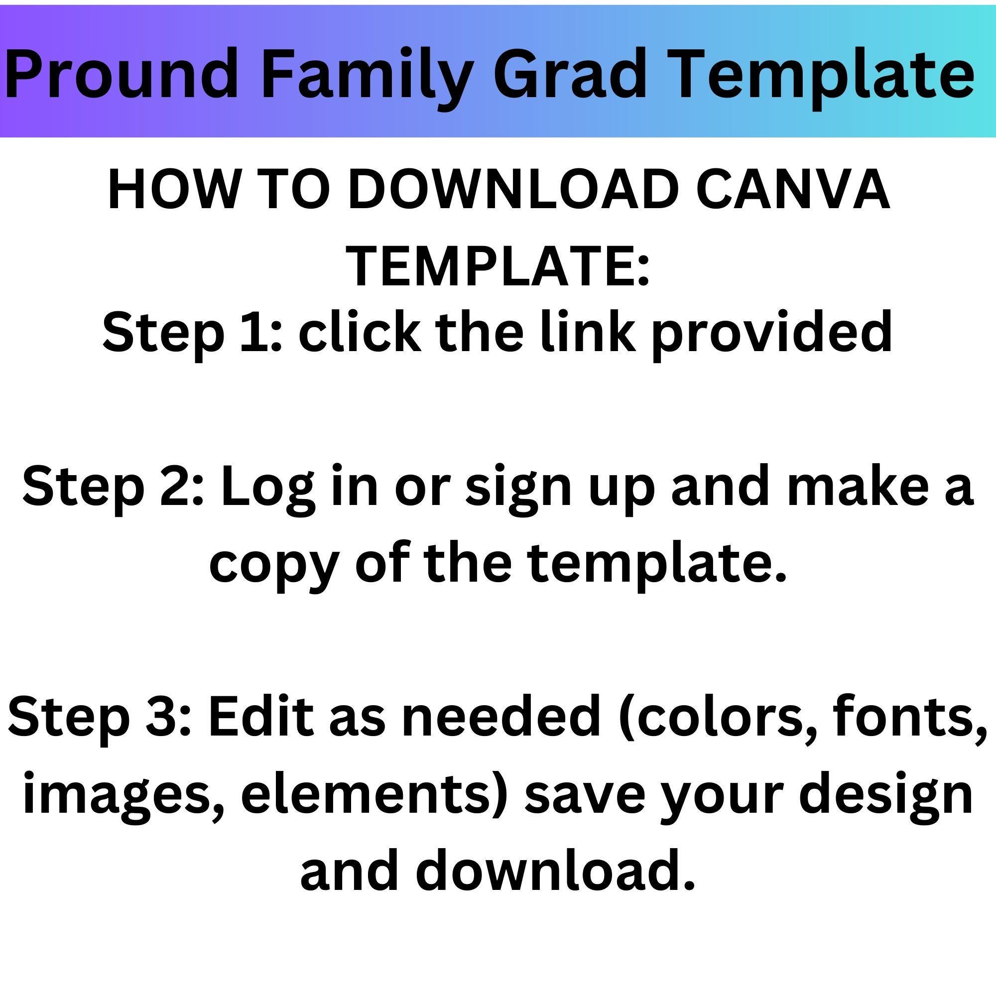 Proud Family Grad Template, Dad Congrats, Canva Template, 2025 Graduate ...