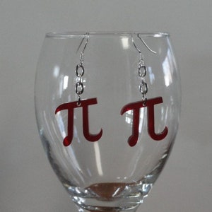 Math Symbol Earrings! Pi, Cherry Pi, Square Root of -1, Sigma ...