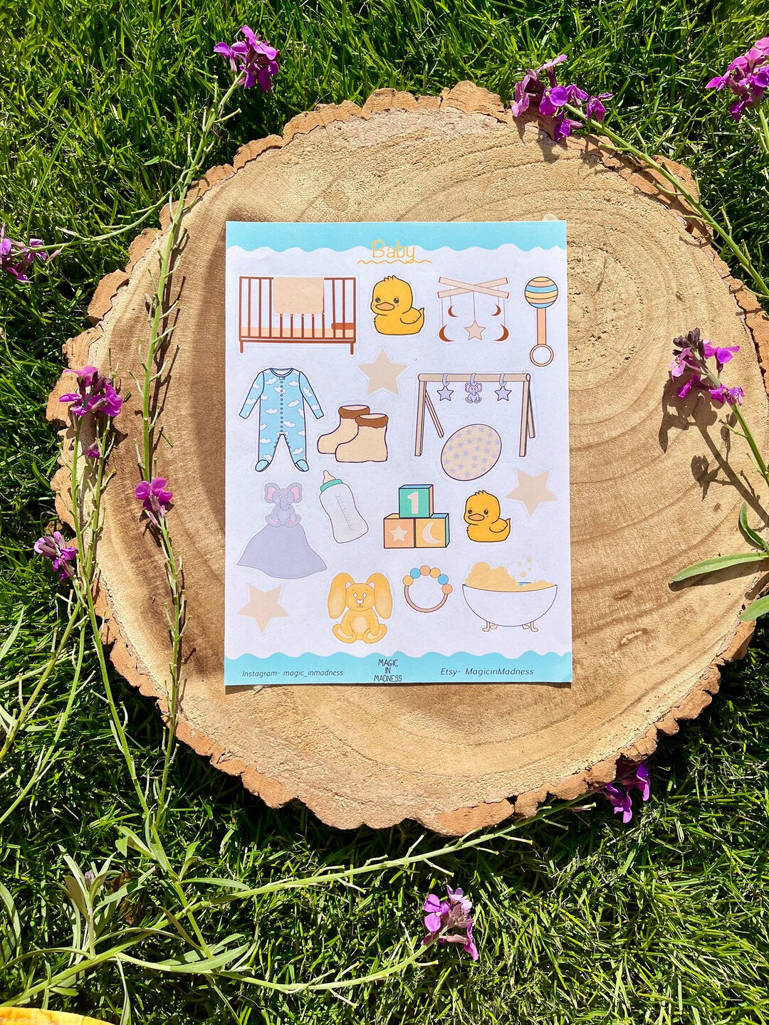 Baby Stickers Baby Sticker Sheet Sticker Sheet Glossy Stickers Paper ...