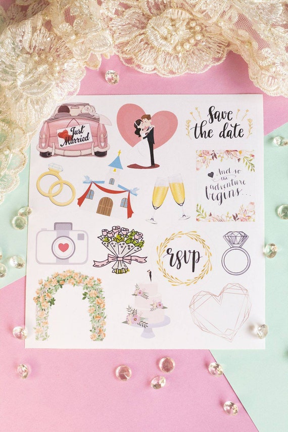 Wedding Stickers Wedding Sticker Sheet Sticker Sheet Matte - Etsy