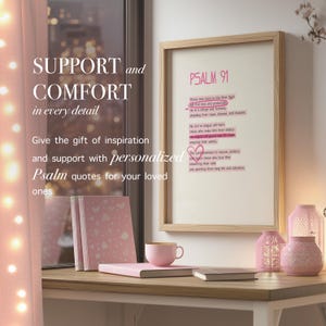 Pink Psalm 91 Modern Wall Art Instant Download for Christian Girly Gift ...