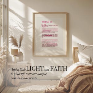 Pink Psalm 23 Modern Wall Art Instant Download for Christian Girly Gift ...