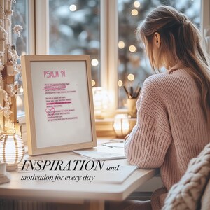 Pink Psalm 91 Modern Wall Art Instant Download for Christian Girly Gift ...