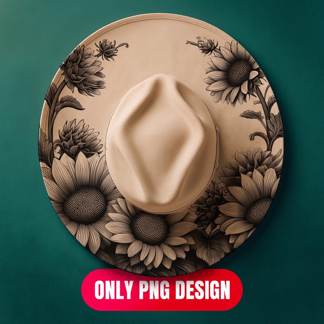 Sunflowers Laser Engraving Design Digital Download - Floral Hat Burning ...