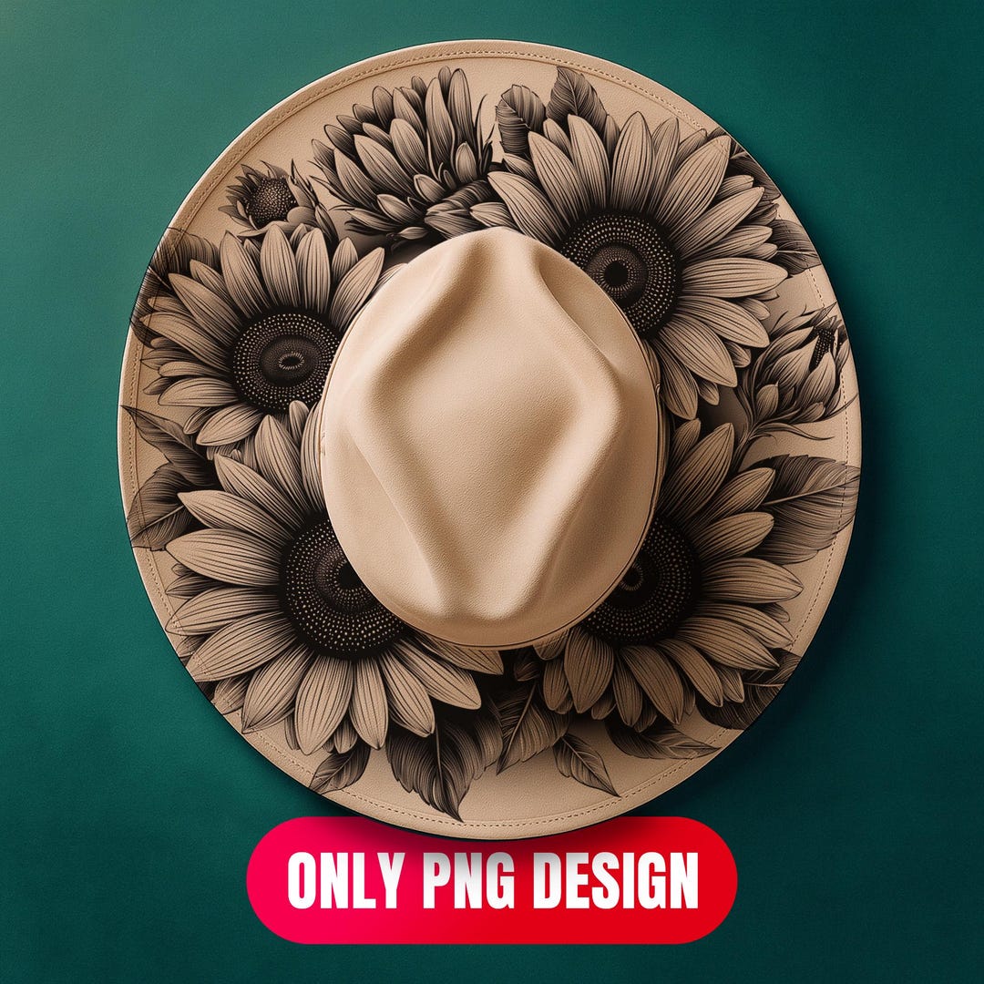 Sunflowers Laser Engraving Design Digital Download - Floral Hat Burning ...