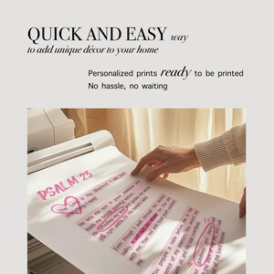 Pink Psalm 23 Modern Wall Art Instant Download for Christian Girly Gift ...