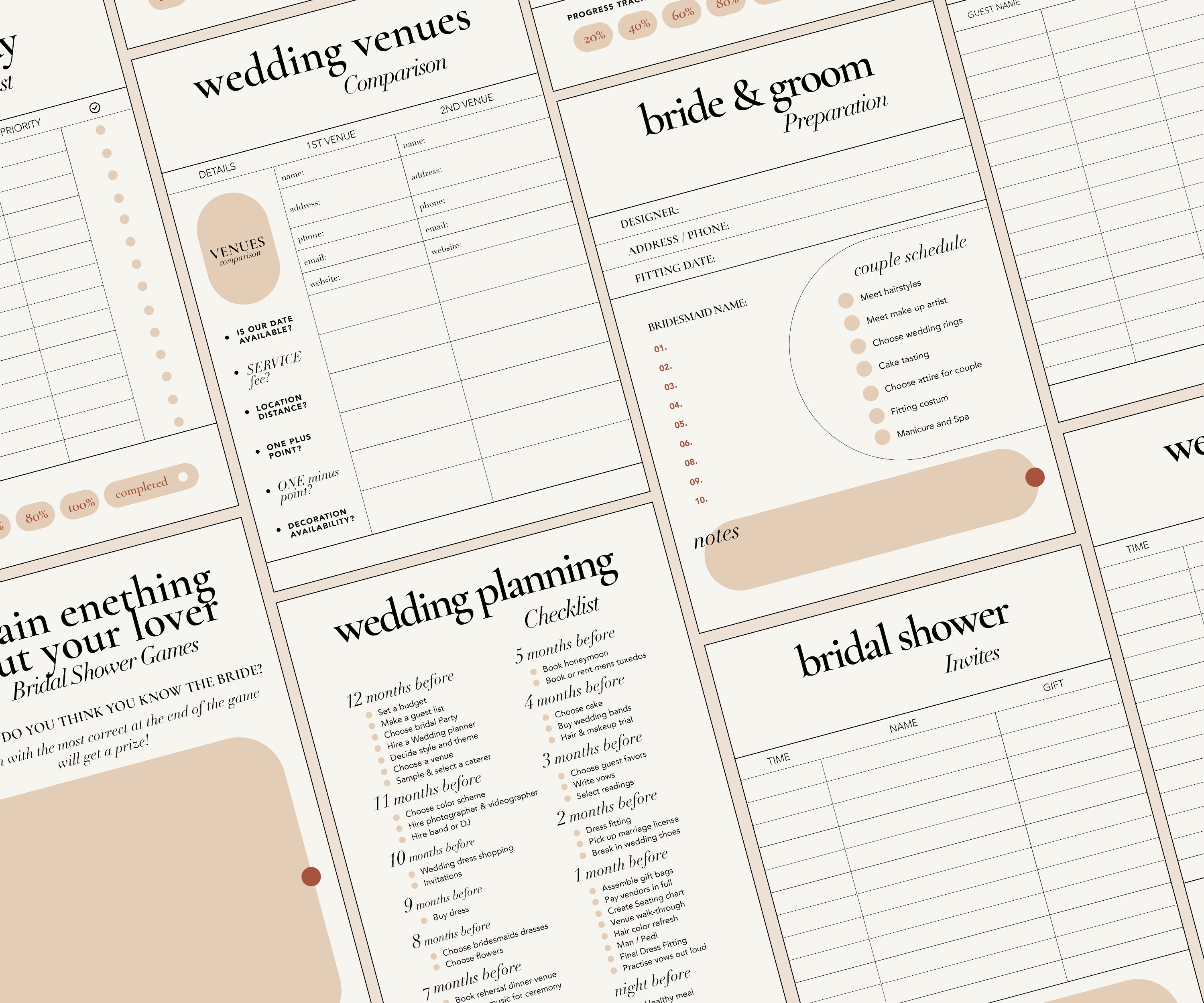 Wedding Planner Book Pdf Printable Digital Download for Boho ...