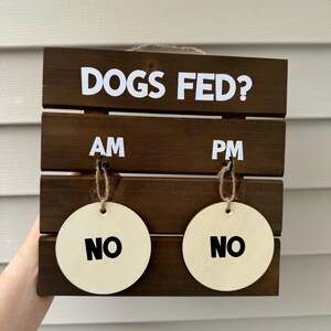 Dogs Fed? Am and Pm Sign for Pet Friendly Homes - Etsy