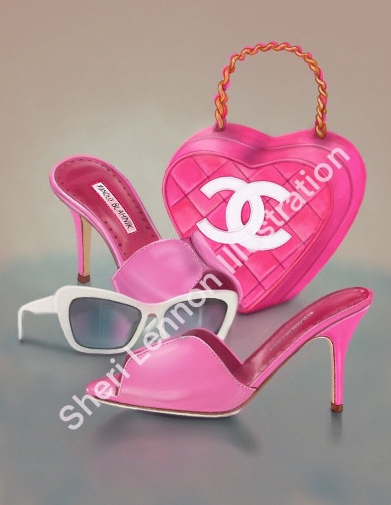 Barbie Shoe Portrait A4 Print - Etsy