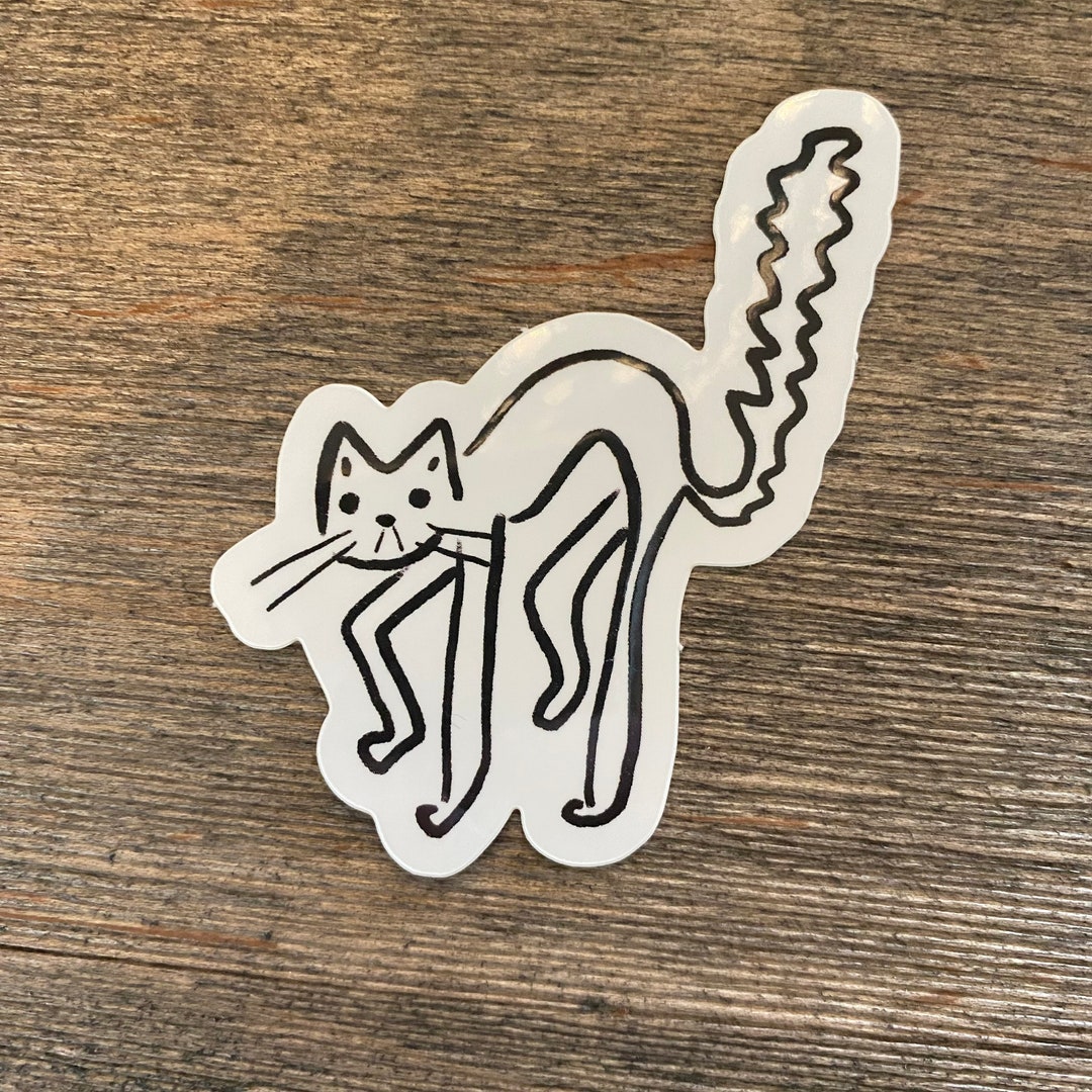 Sneaky Cat Sticker - Etsy