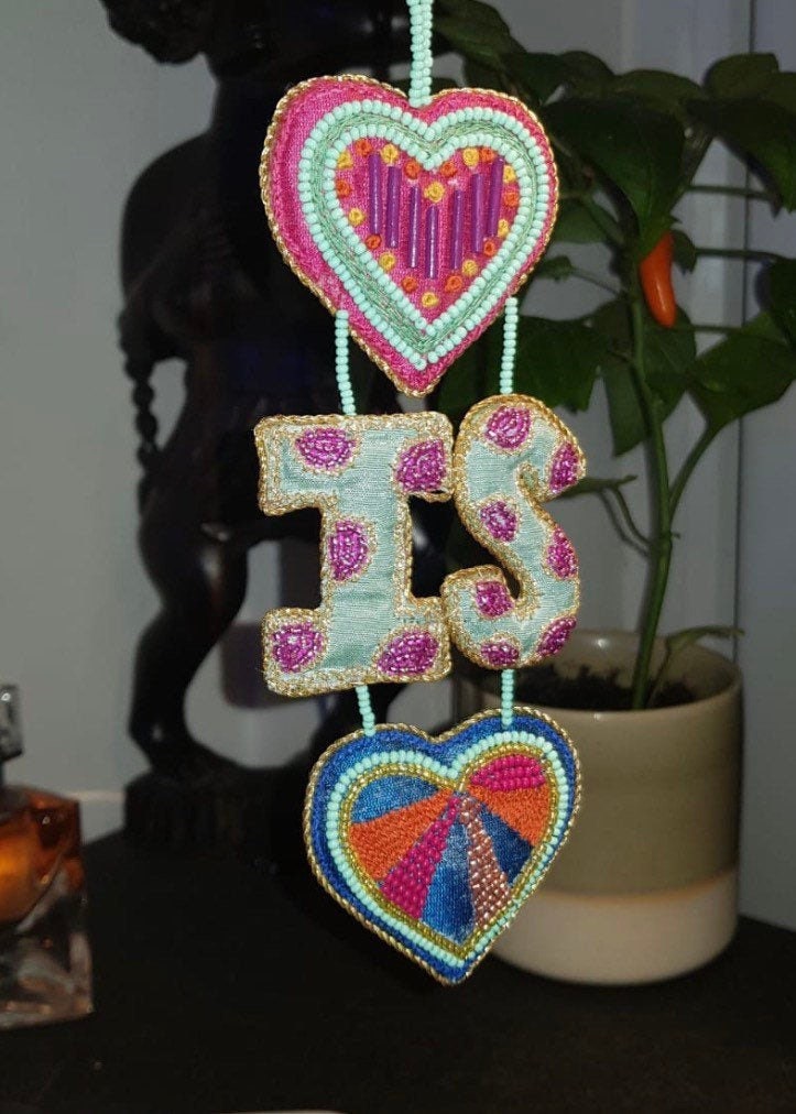 Handmade beaded love is love decoration new home gift | Etsy