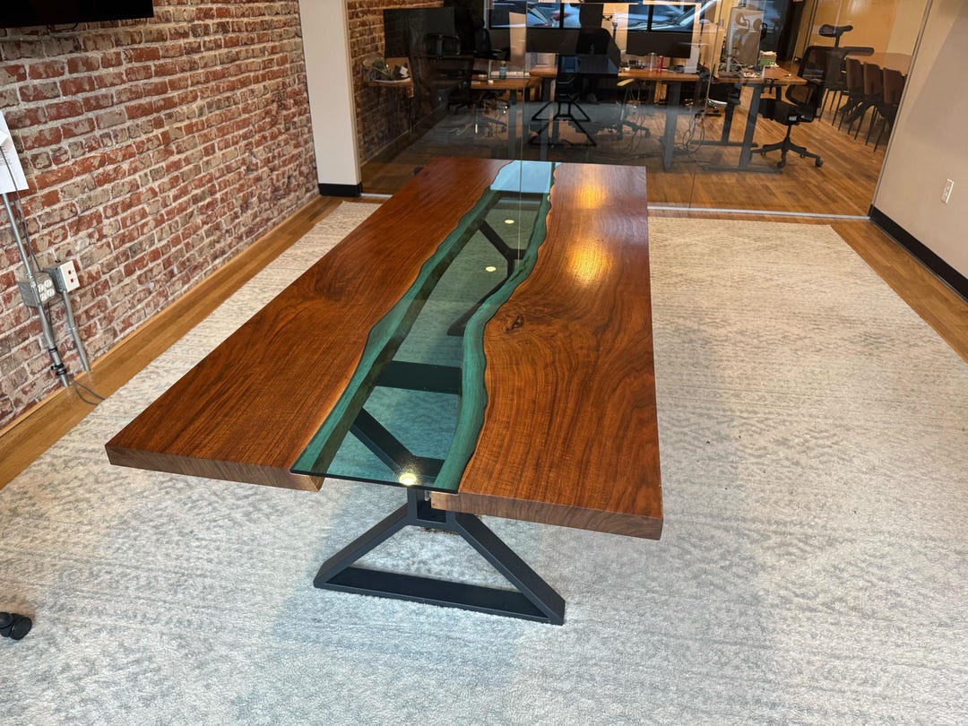 Custom Glass River Table - Conference Table or Dining Table - Made to ...
